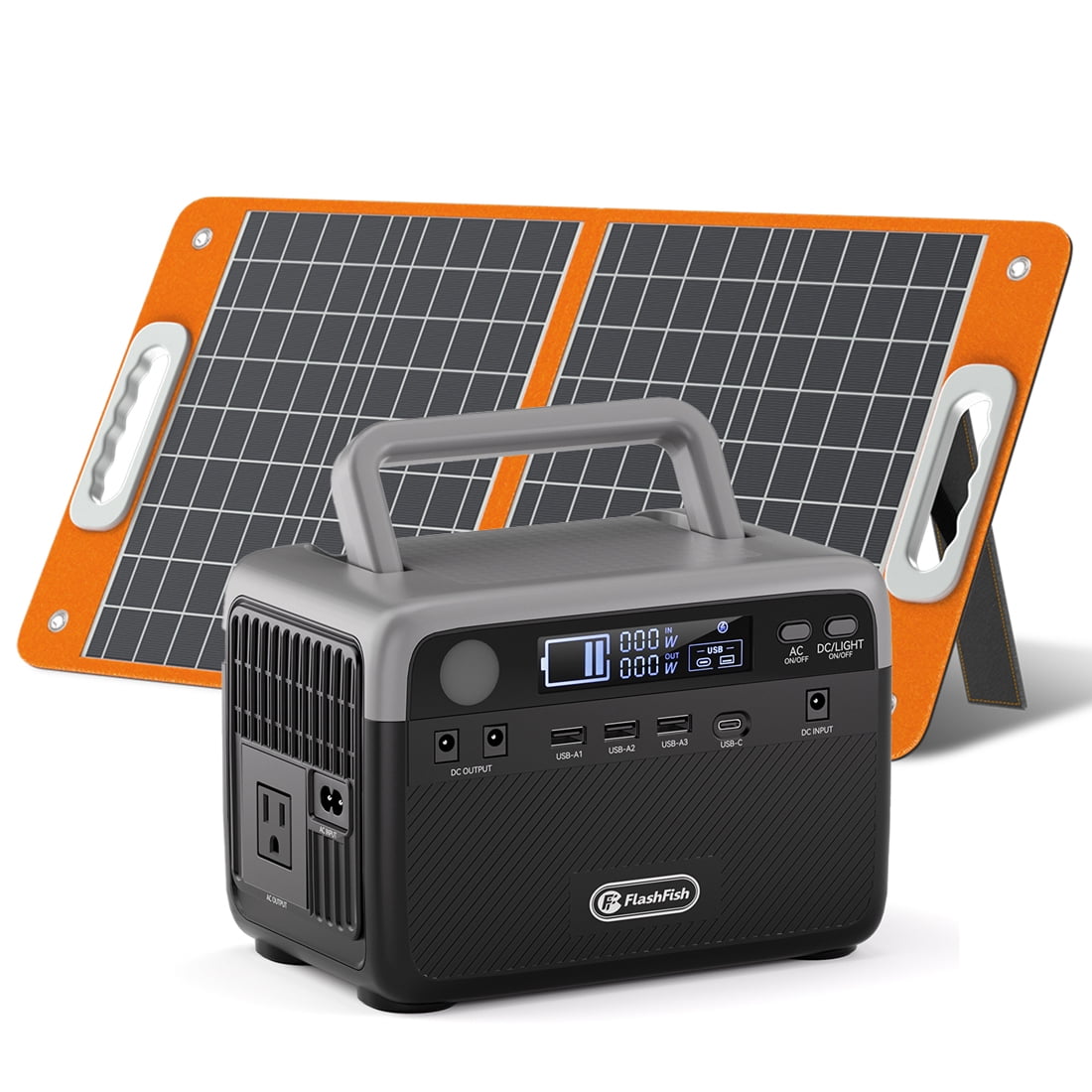 300W Power Sation with 60W Solar Panel included, Flashfish 230Wh ...