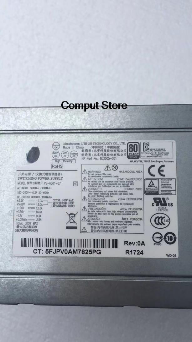 300W Power Supply PS-6301-07 832005-001 With Graphics Card 6+8-pin ...