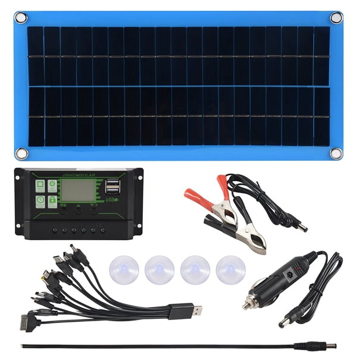 300W Solar Panel 12V 5V Dual USB Controller Waterproof Monocrystalin ...