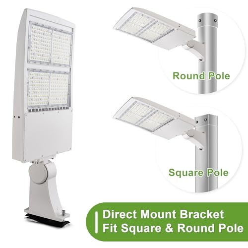 300W White LED Parking Lot Lights, LED Shoebox Pole Light, 40500Lm, 100 ...