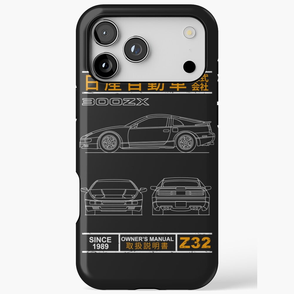 300ZX Z32 blueprint technical drawing iPhone Case 17 11 12 13 14 15 16 ...