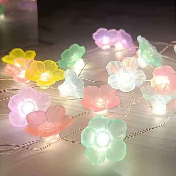 300cm/118inch Cherry Blossom Shape Light String with 30 Lights, Battery ...