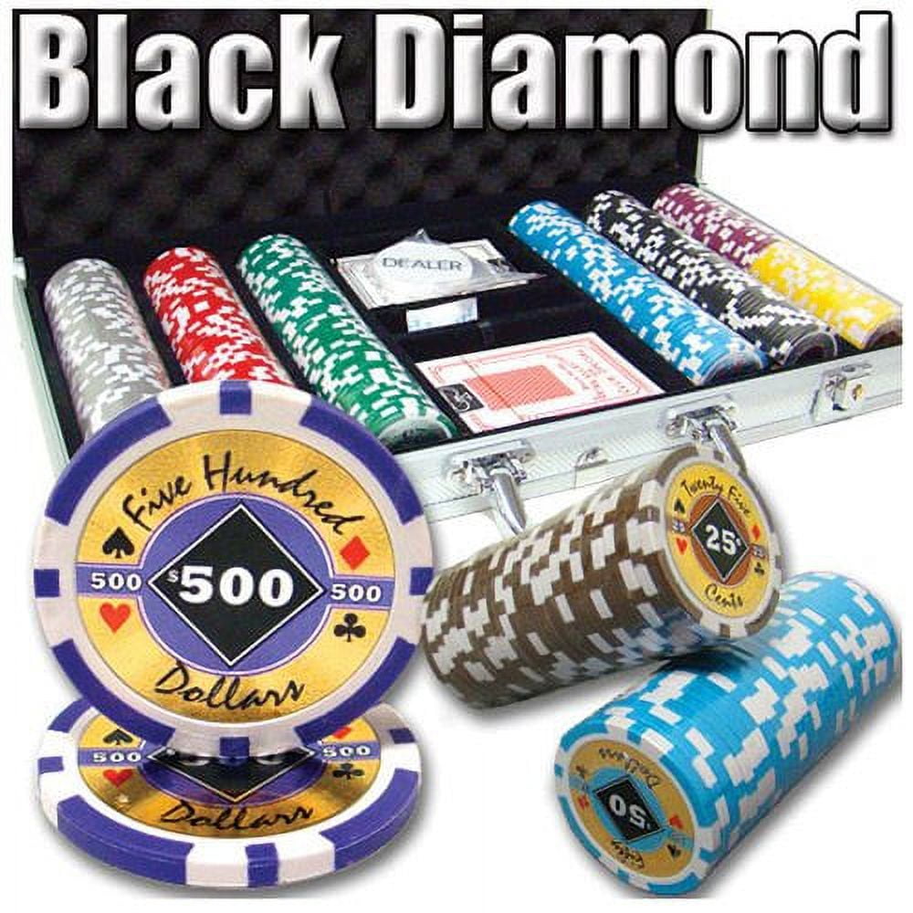 300ct. Black Diamond 14g Poker Chip Set in Aluminum Metal Carry Case ...