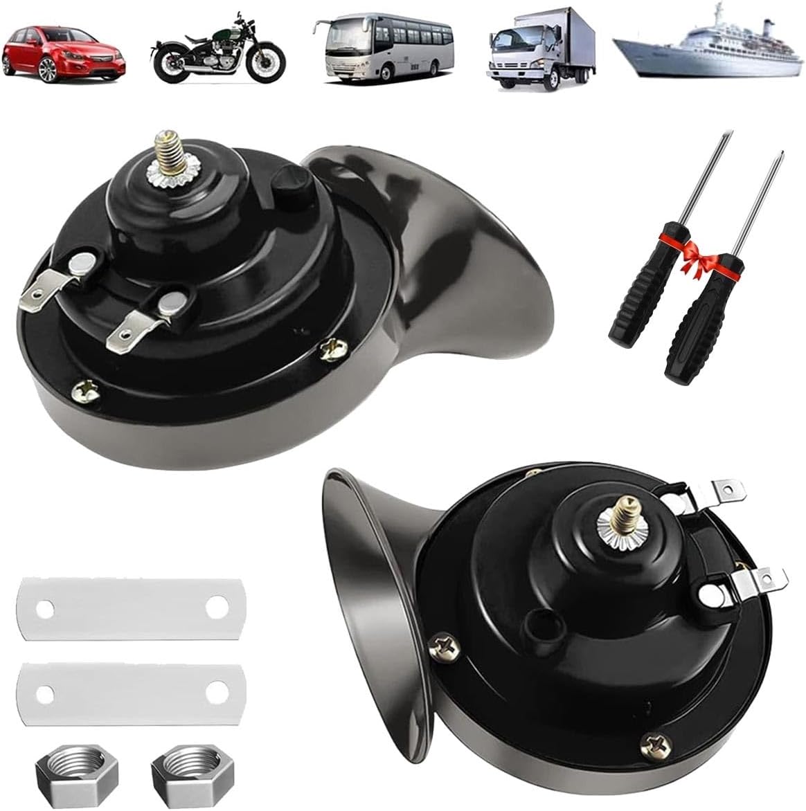 300db Train Horn for Trucks - High-Output Electric Snail Dual Horn Kit ...