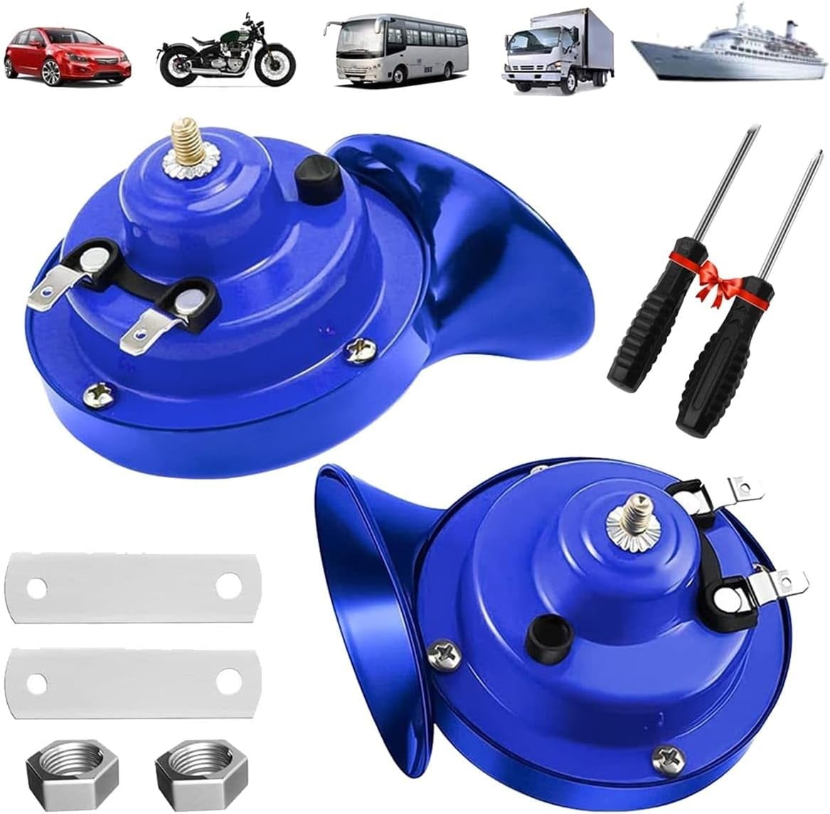 300db Train Horn for Trucks - High-Output Electric Snail Dual Horn Kit ...
