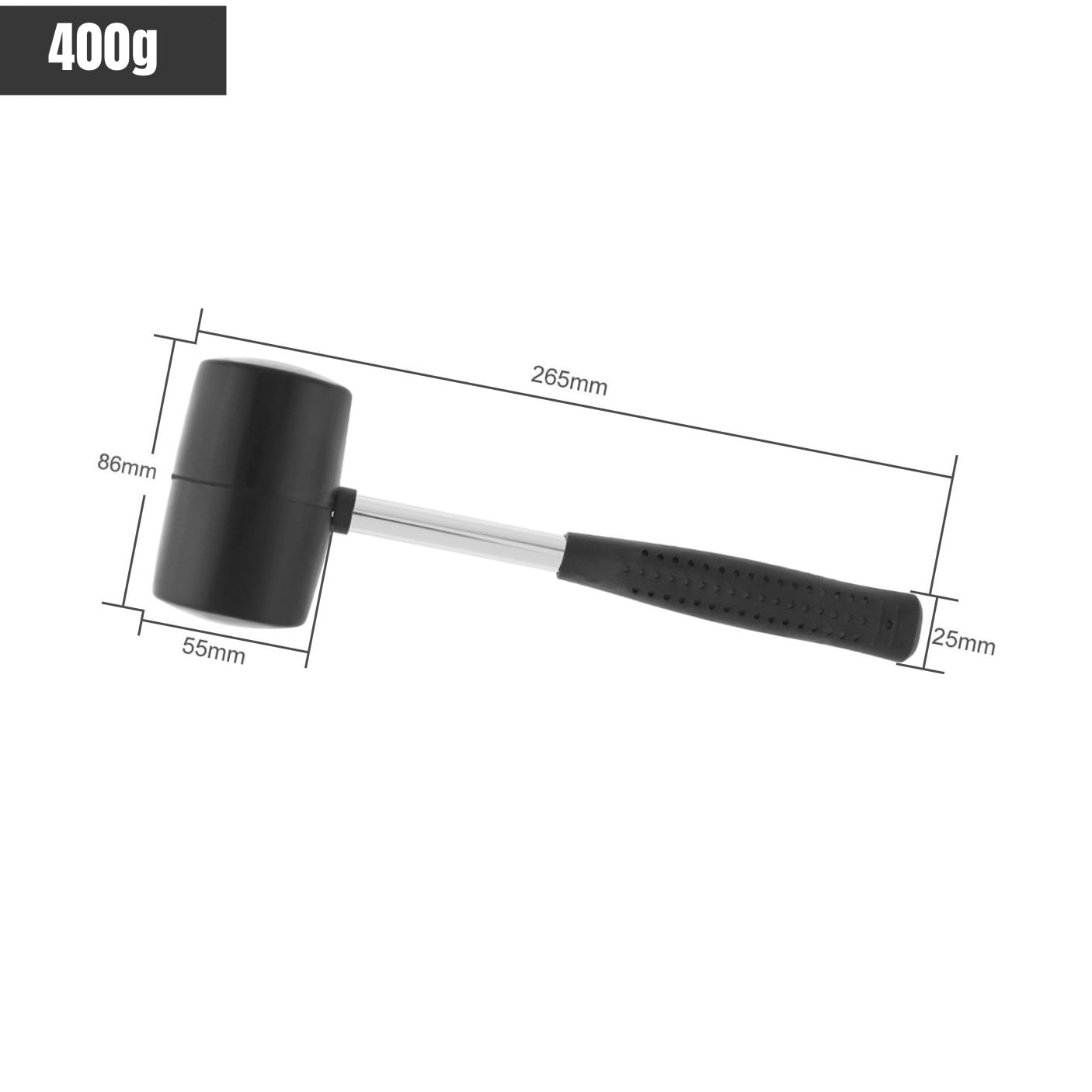 300g/400g Non-elastic Black Rubber Hammer Floor Tile Mallet with Round ...