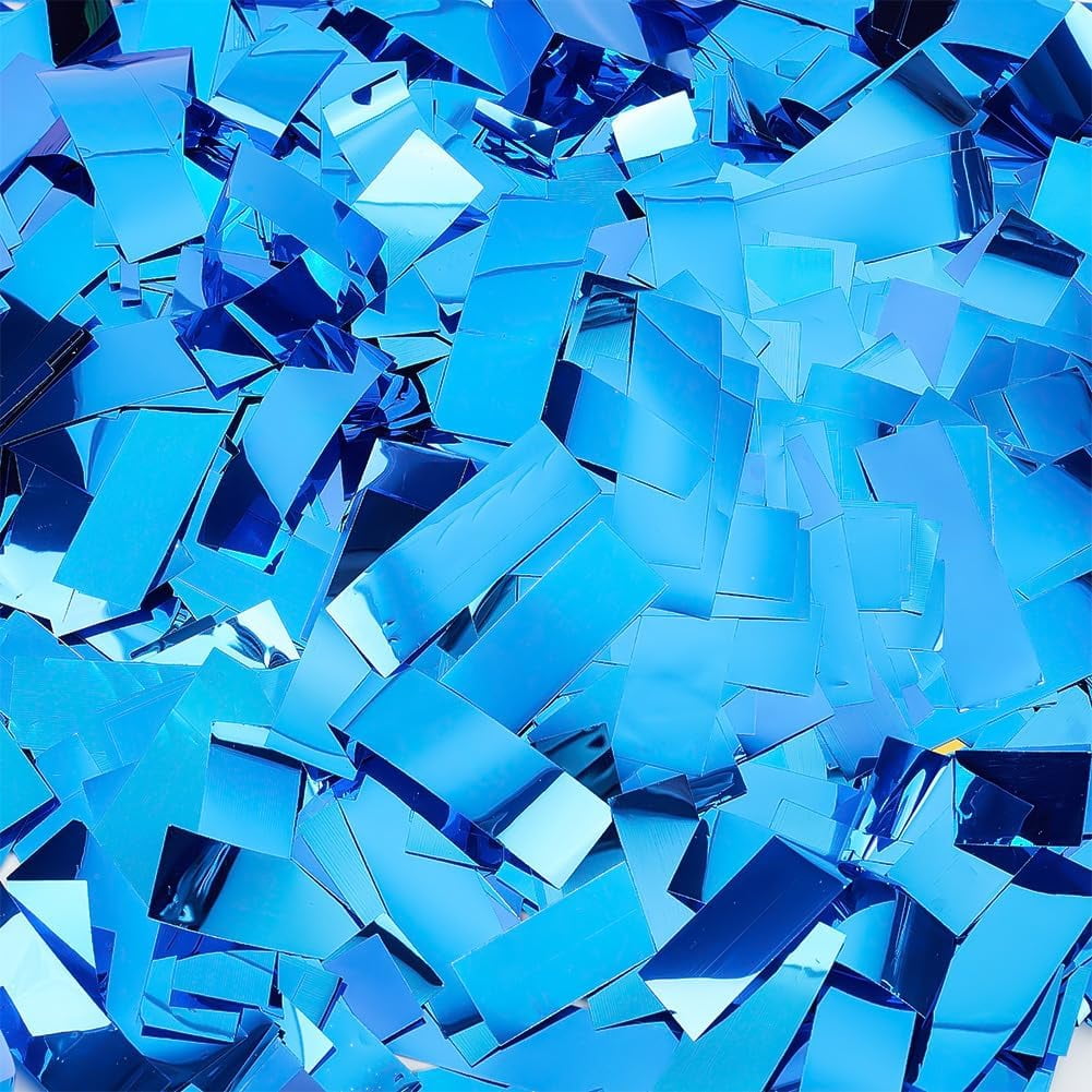 300g Blue Paper Confetti Large Christmas Confetti Glitter 1.8x0.6 Inch ...