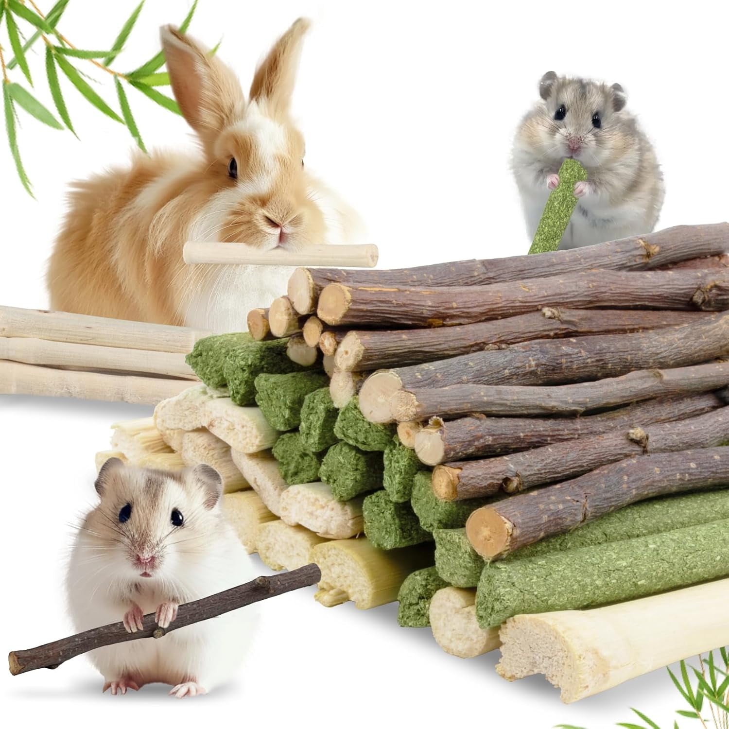 300g Rabbit Toys - Natural Timothy Hay Sticks, Apple Stick and Sweet ...