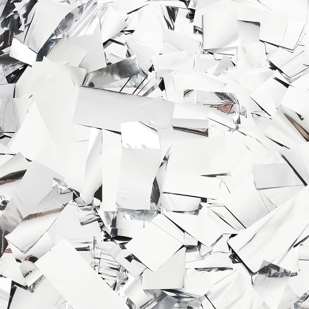 300g Silver Plastic Confetti Large Christmas Confetti Glitter 5x2cm ...