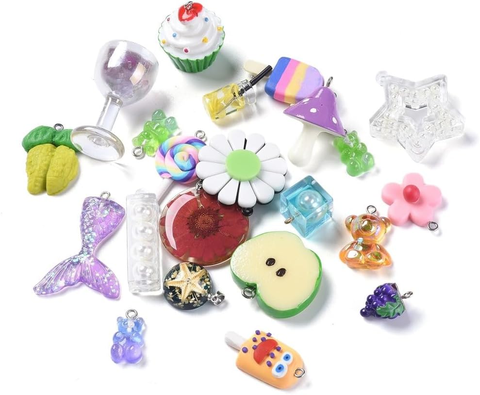 300gs Resin and Polymer Clay Pendants Mixed Shapes Mix Style Mixed ...