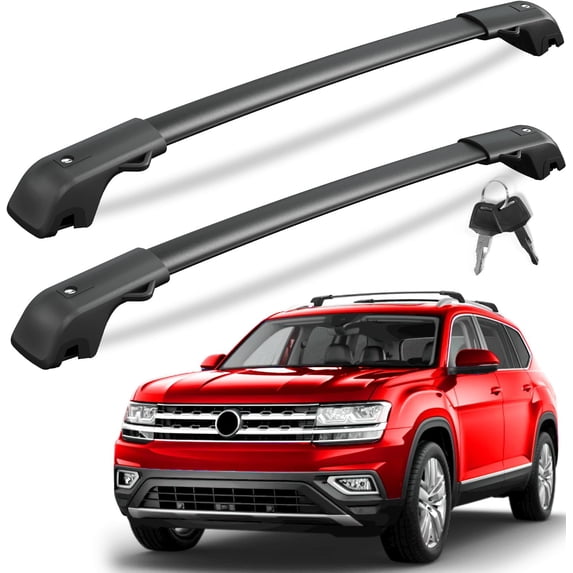 300lb Lockble Roof Rack Cross Bars Compatible with Volkswagen VW Atlas ...