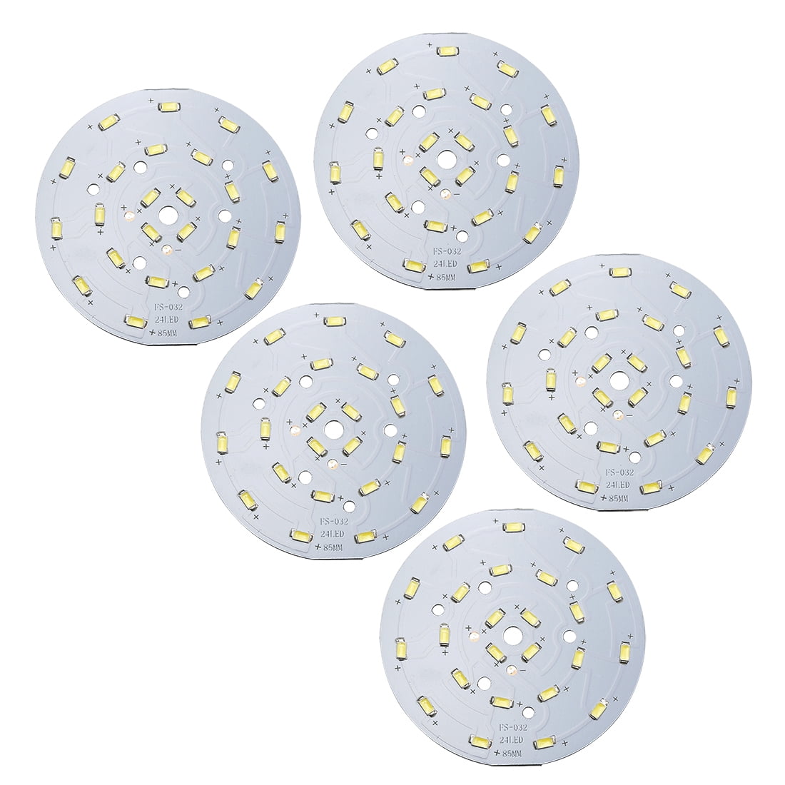 300mA 12W 24 LEDs 5730 Chip Aluminum Board Pure White 85mm Dia 5pcs ...