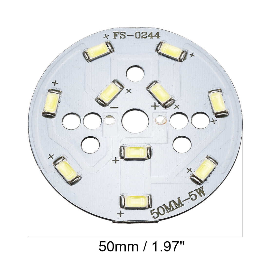 300mA 5W 10 LEDs 5730 Chip Module Aluminum Board Pure White 50mm Dia ...