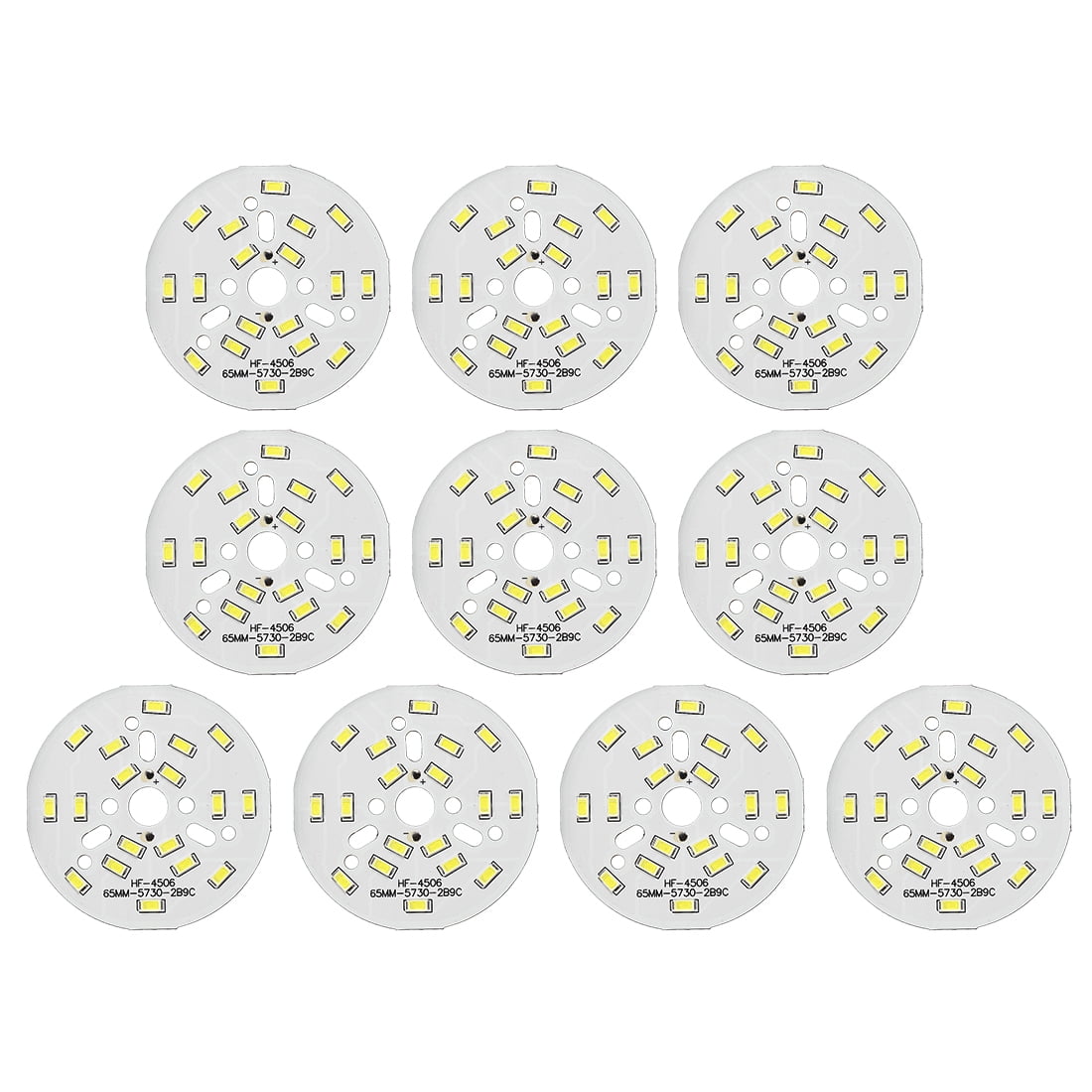 300mA 9W 18 LEDs 5730 Chip Aluminum Board Pure White 65mm Dia 10pcs ...