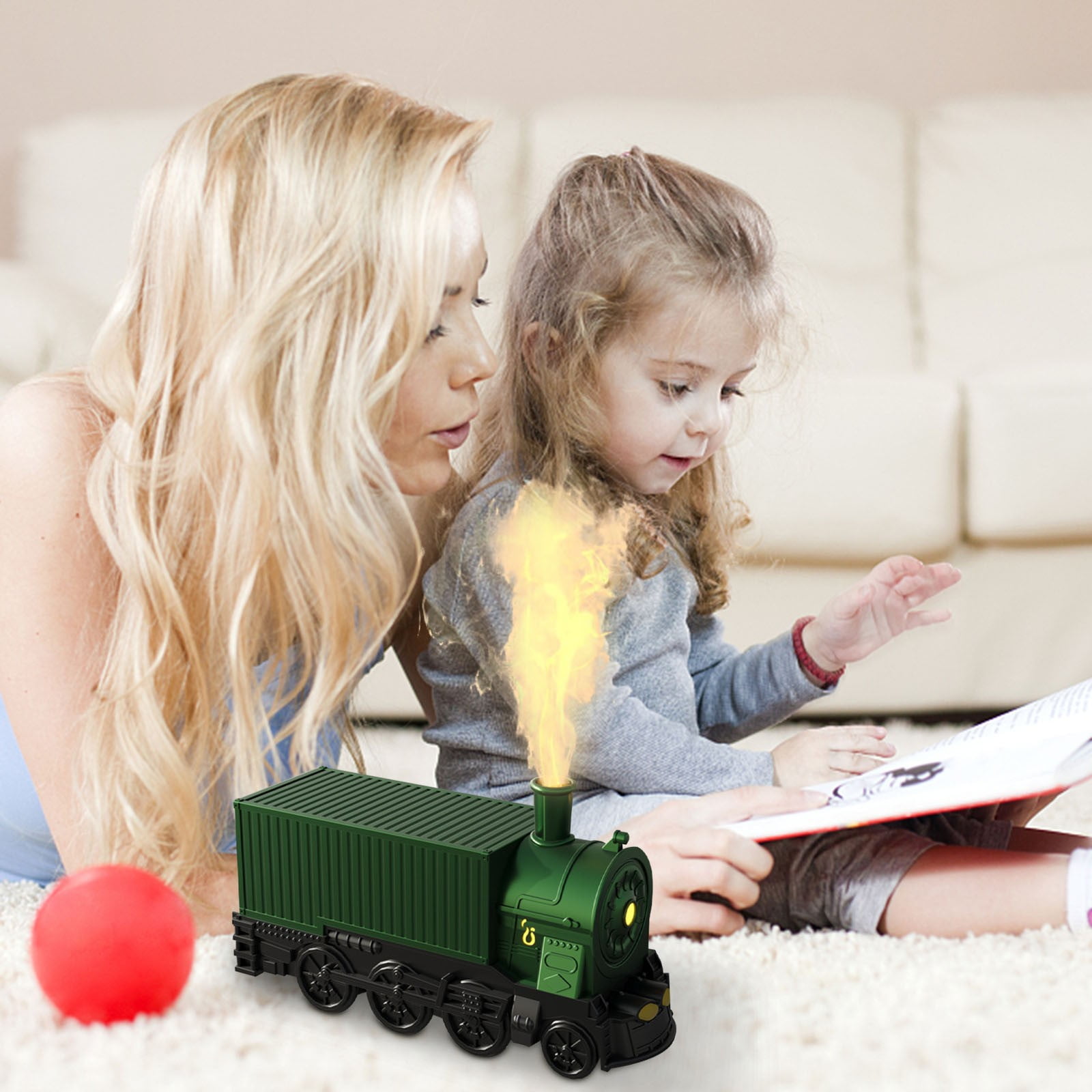 300ml Capacity Humidifier Train-Shaped Essential Oil Diffuser with 7 ...