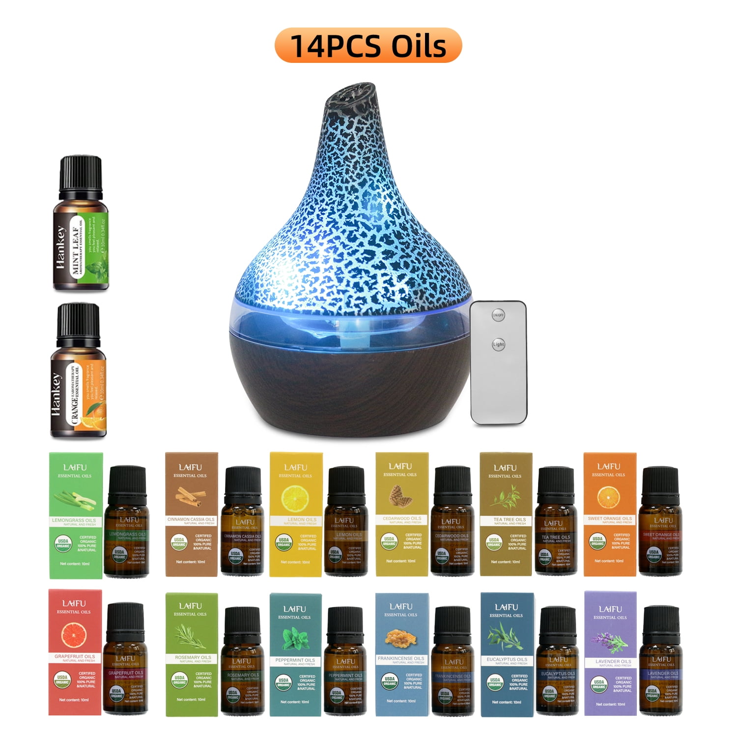 300ml Essential Oil Diffuser USB Aromatherapy Humidifier with 7 Color ...