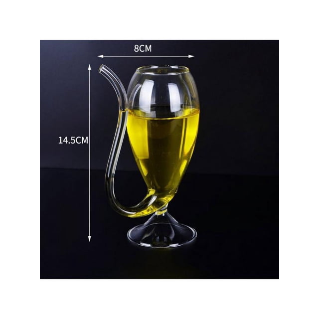 300ml Glass Red Wine Vampire Devil Cup Mug With Built in Drinking Tube ...