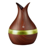 Snmubt Usb Humidifier Wood Grain Oil Diffuser Vase Mist Atomizer Led ...