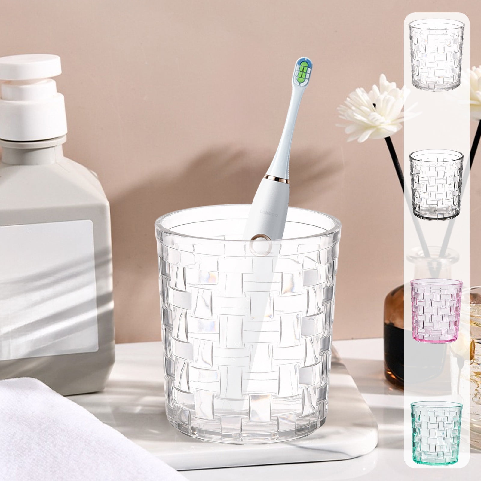 300ml Transparent Mouthwash Cup - Wide Mouth Thickened Couple ...