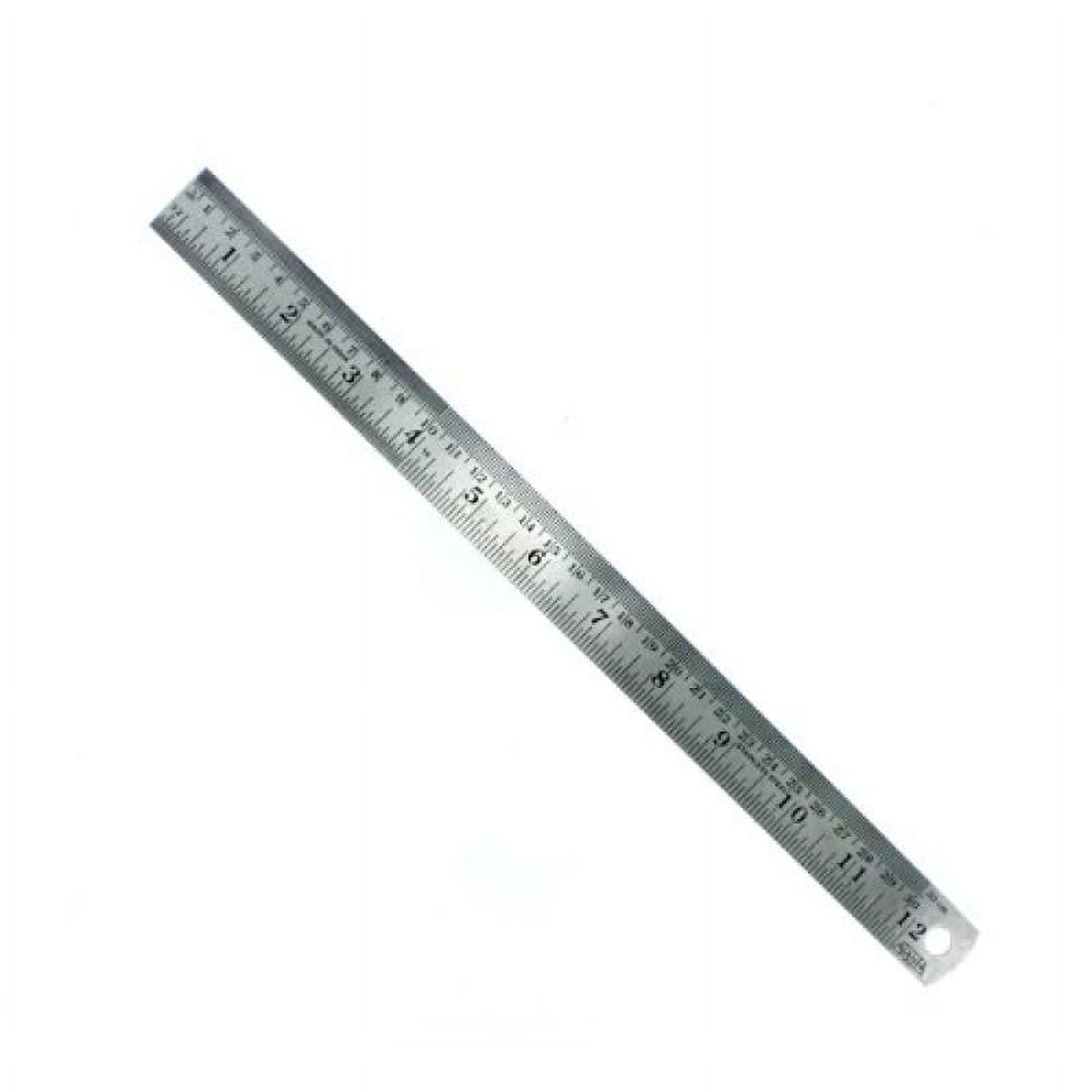 300mm 12" Steel Rule Ruler Easy Read Conversion Tables Subdivided ...