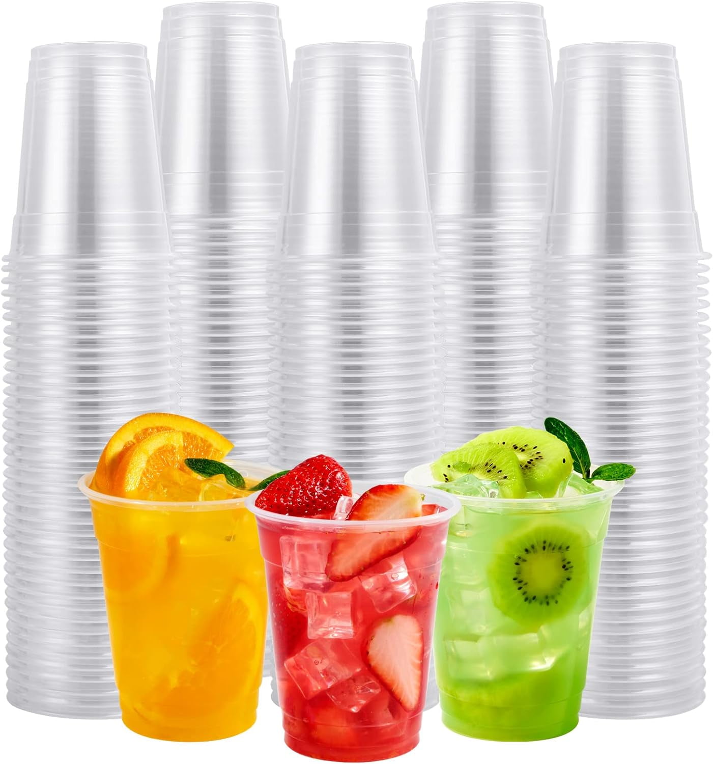 300pack 12 oz Clear Plastic Cups Disposable, Plastic Clear Cups ...