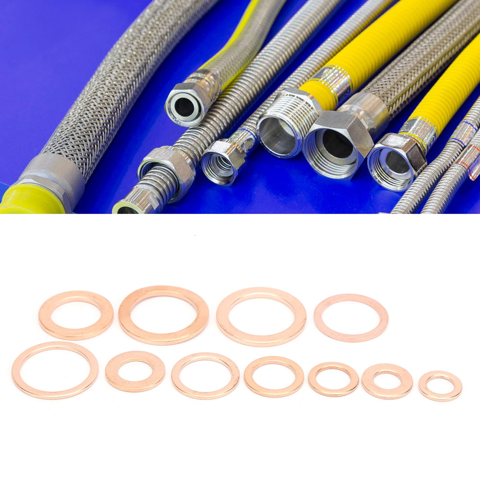 300pc Copper Washer Set, M5,M16 Assortment Kit for Oil Pan Plugs Seals ...