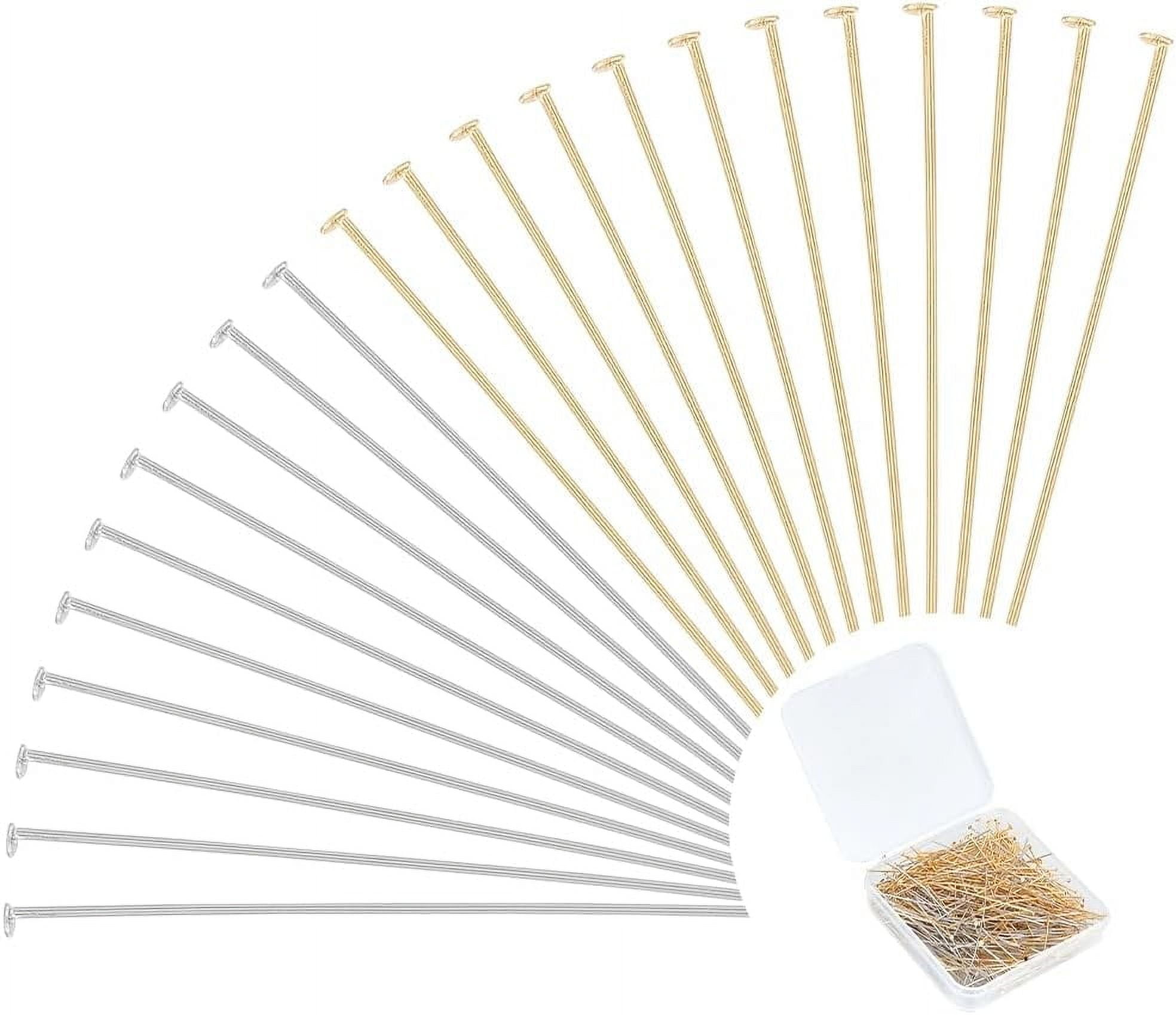 About 300pcs 2 Colors Stainless Steel Flat Head Pins 50mm Straight Head ...