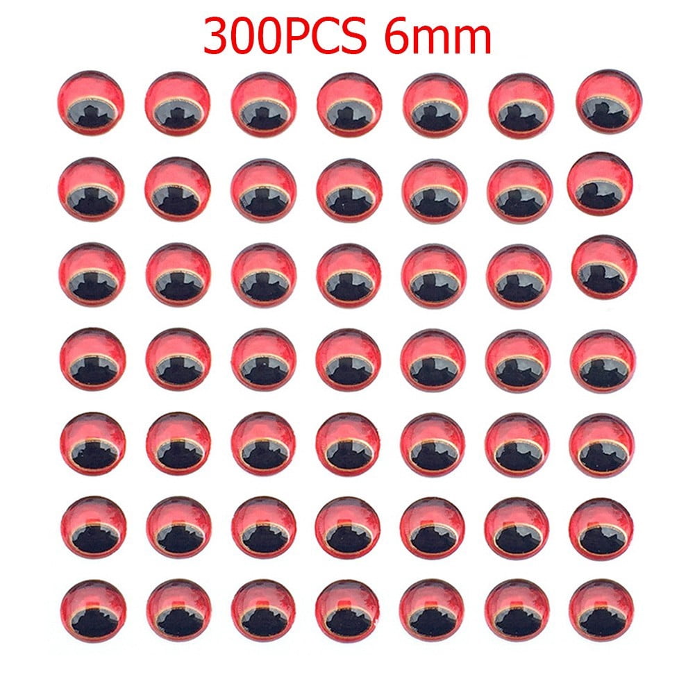 300pcs 3/4/5/6mm Snake Pupil Red 3D Holographic Fishing Lure Eyes Fly ...