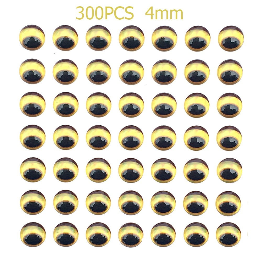 300Pcs 3/4/5/6mm Snake Pupil Red 3D Holographic Fishing Lure Eyes Fly ...