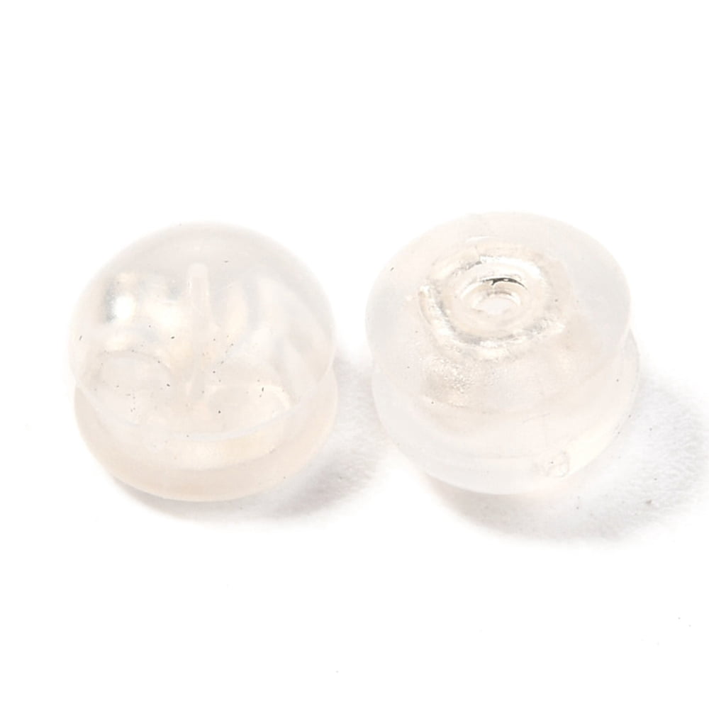 300pcs 316 Surgical Stainless Steel Ear Nuts with TPE Plastic Findings ...