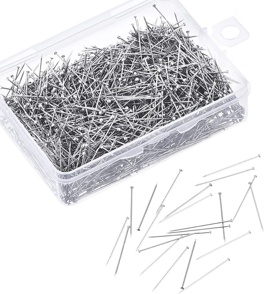 300pcs 35mm Stainless Steel Sewing Pins Dressmaker Push Pins Fine Satin ...