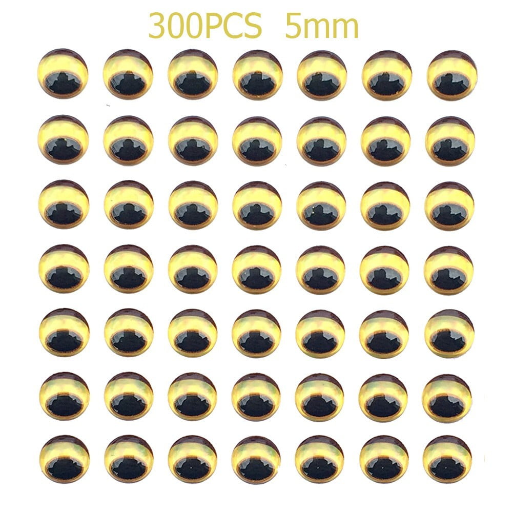 300pcs 3mm Snake Pupil Red 3D Holographic Fishing Lure Eyes Fly Tying ...