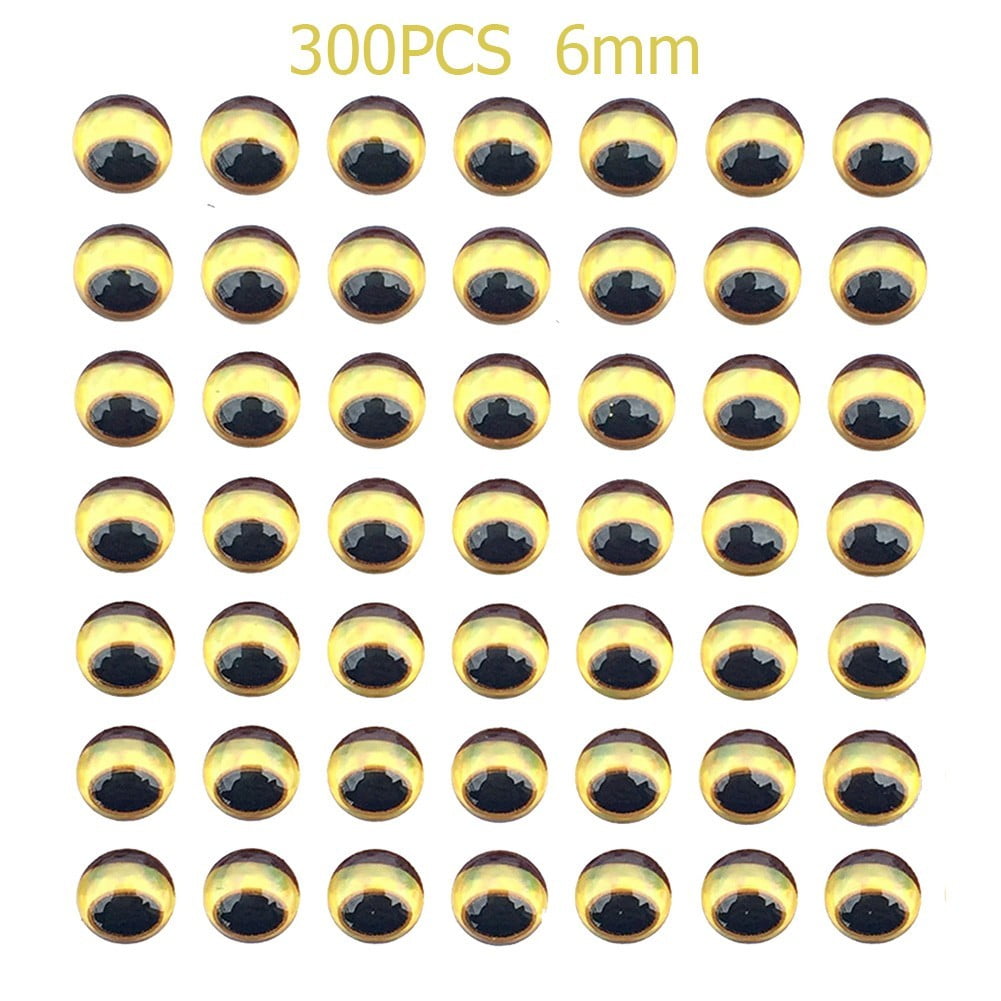300pcs 6mm Snake Pupil Red 3D Holographic Fishing Lure Eyes Fly Tying ...