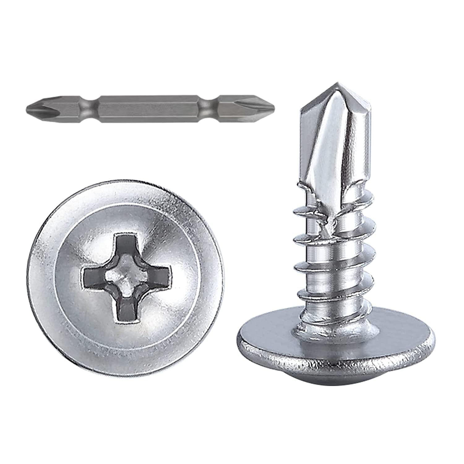 （300pcs）#8×1/2”for Sheet Metal Self-Tapping Screws 410 Stainless Steel ...