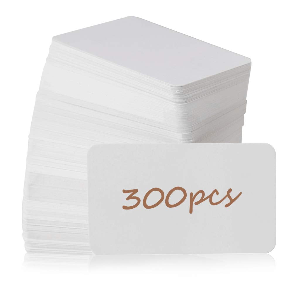 300pcs Blank Business Cards White 3.5x2.2 Inch, Thick Kraft Paper Note ...