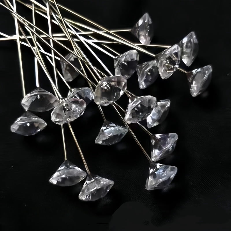 300pcs Bouquet Pins Flower Pin Round Diamond Crystal Floral Pins ...