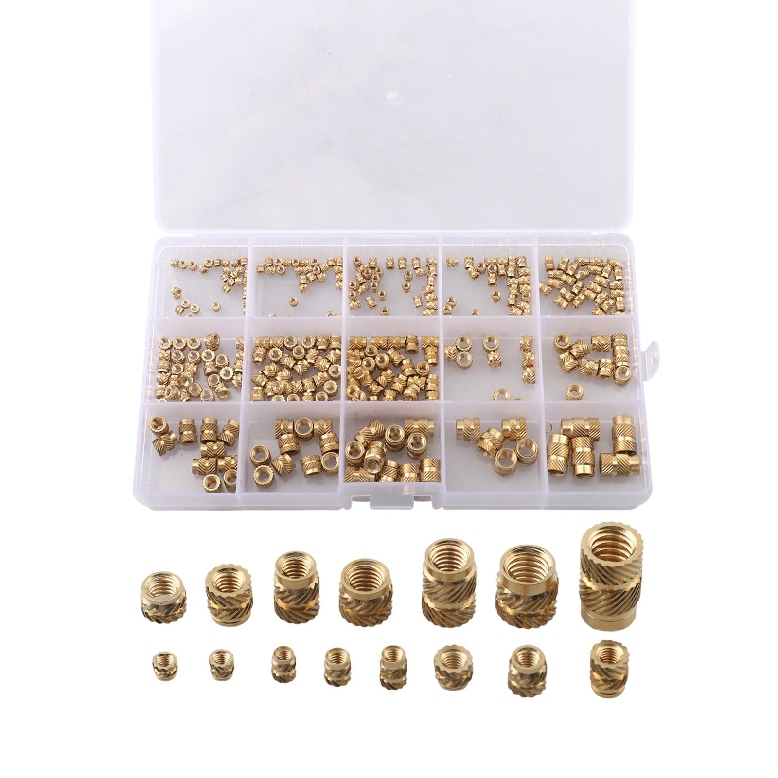 300pcs Brass Threaded Insert Nut Kit Threaded Inserts M2 M2.5 M3 M5 M6 ...
