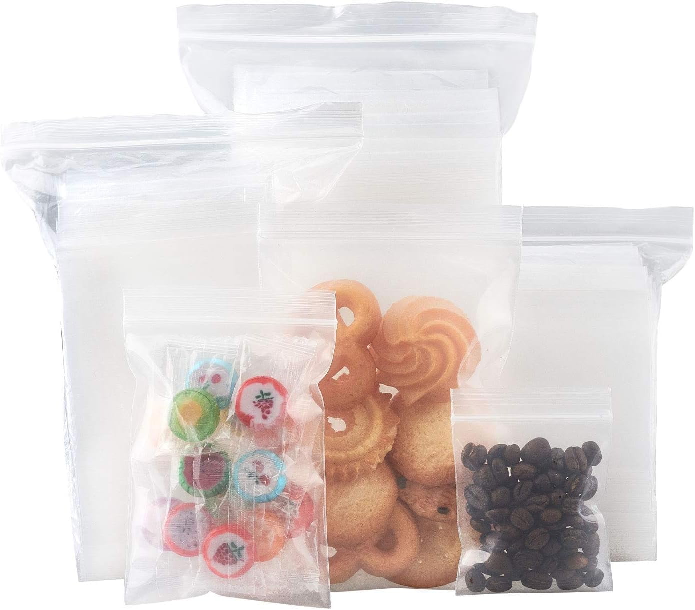 300pcs Clear Resealable Bags 5.9 Mil Plastic Zip Bags for Small Items ...
