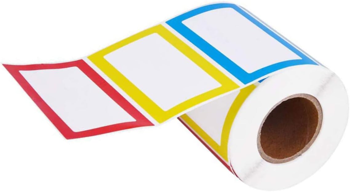 300pcs Colored Tabs Color Envelope White Tags Label Stickers Name Tags ...