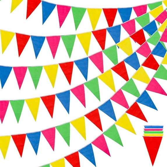 300pcs Colorful Pennant Flags Banner, 656ft Multicolor Pennant Banner ...