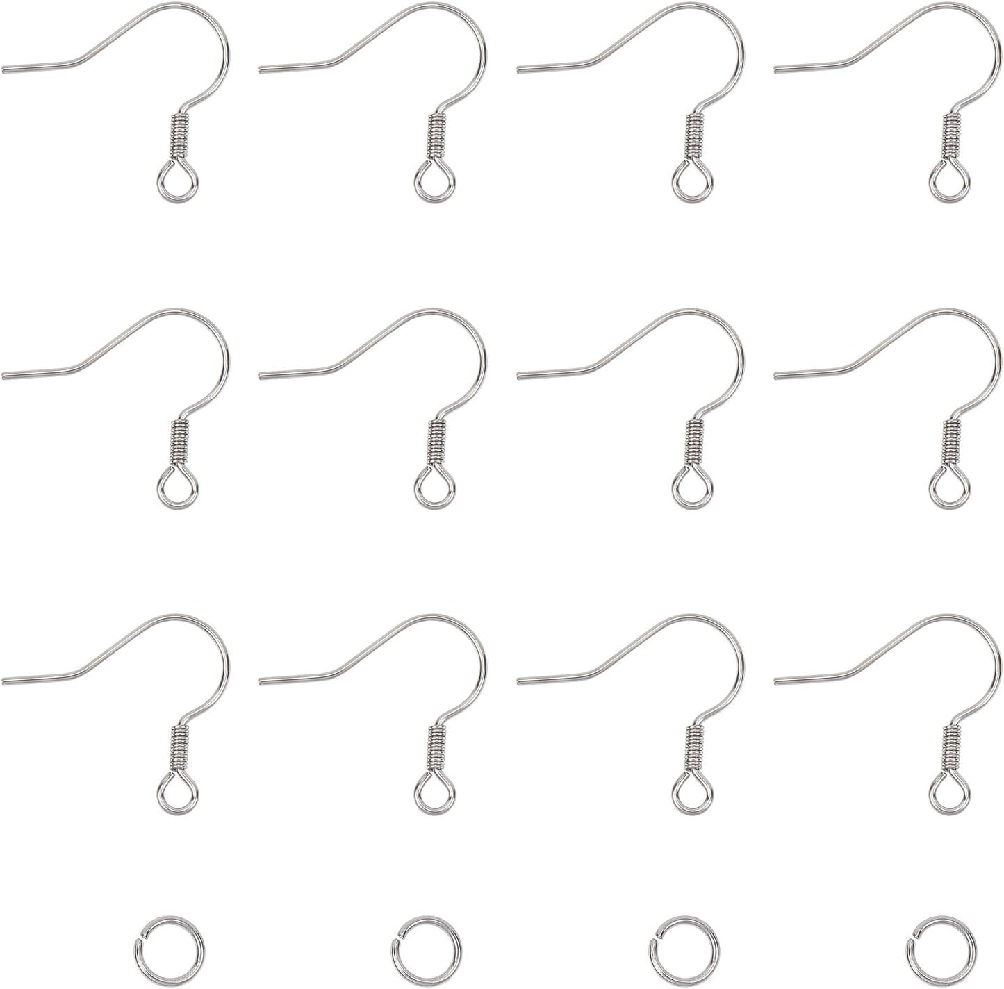 300pcs Earring Hook with 300pcs Jump Rings Ear Wire Earring Making Kits ...