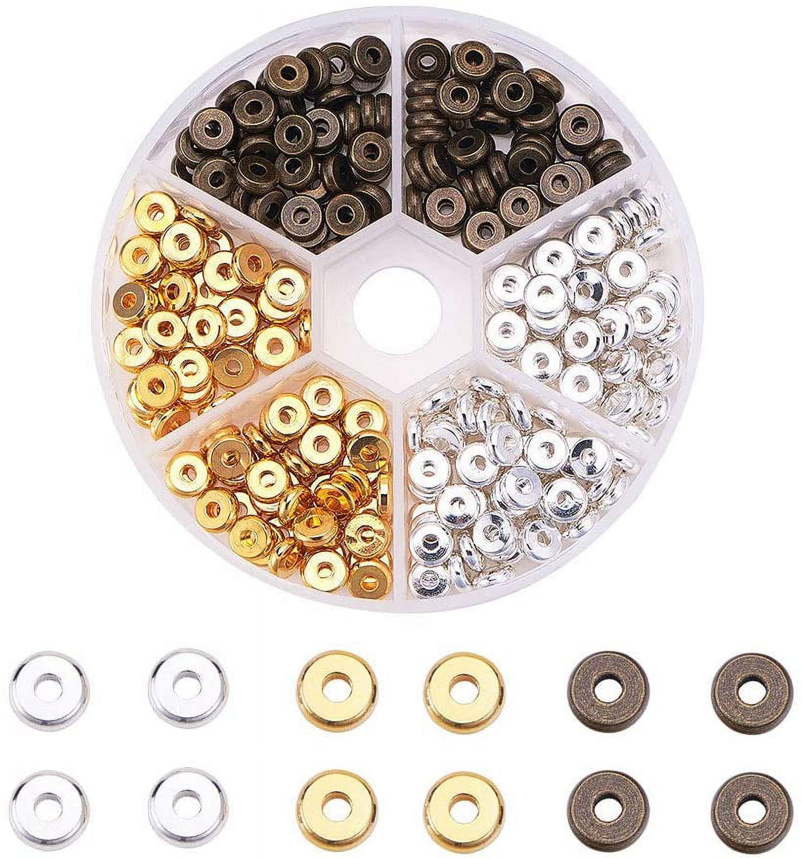 300pcs Flat Spacer Beads 6mm Heishi Disc Beads Rondelle Slice Spacers ...