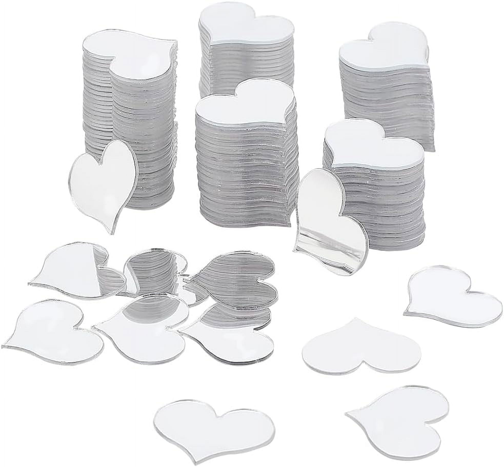 300pcs Heart Mirrors for Crafts 0.8 Inch Self Adhesive Mirror Tiles ...