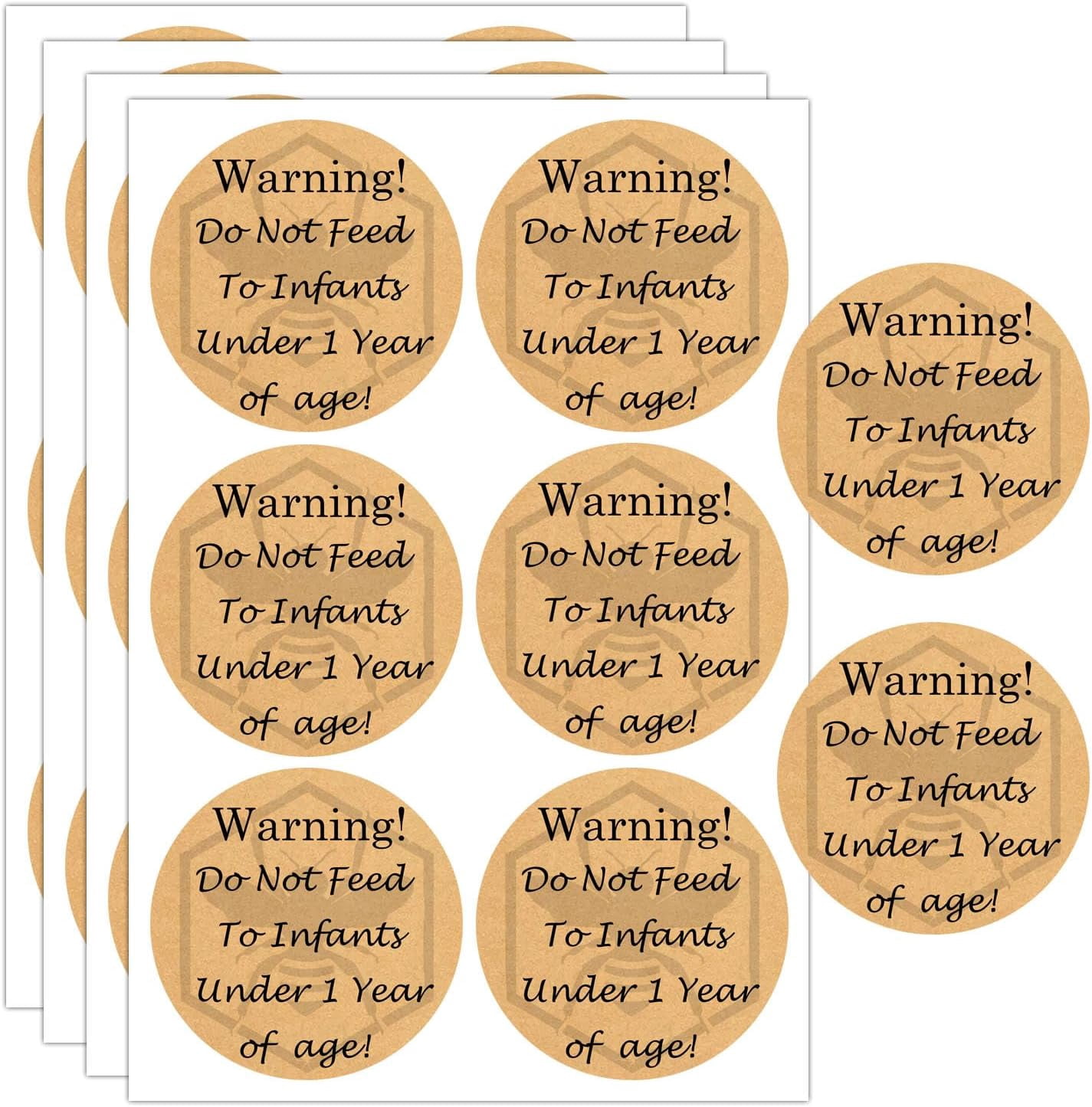 300pcs Infant Warning Labels Honey Warning Stickers 1.5inch Do Not Feed ...