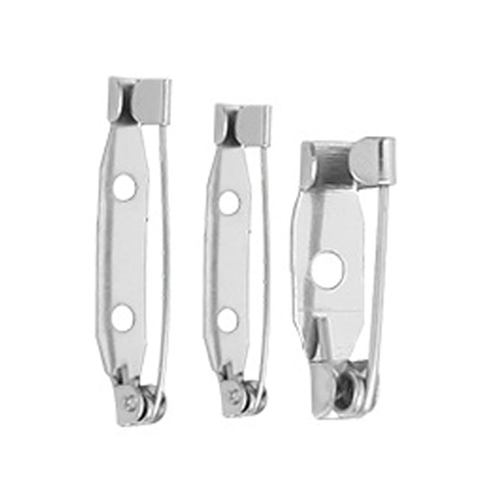 300pcs Metal Brooch Pin Back Safety Pin Bar with Holes Brooch Clasps ...