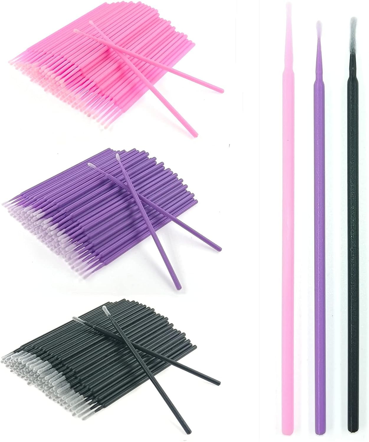 300pcs Micro Applicators Brushes Wands, Disposable Applicator Eyelash ...