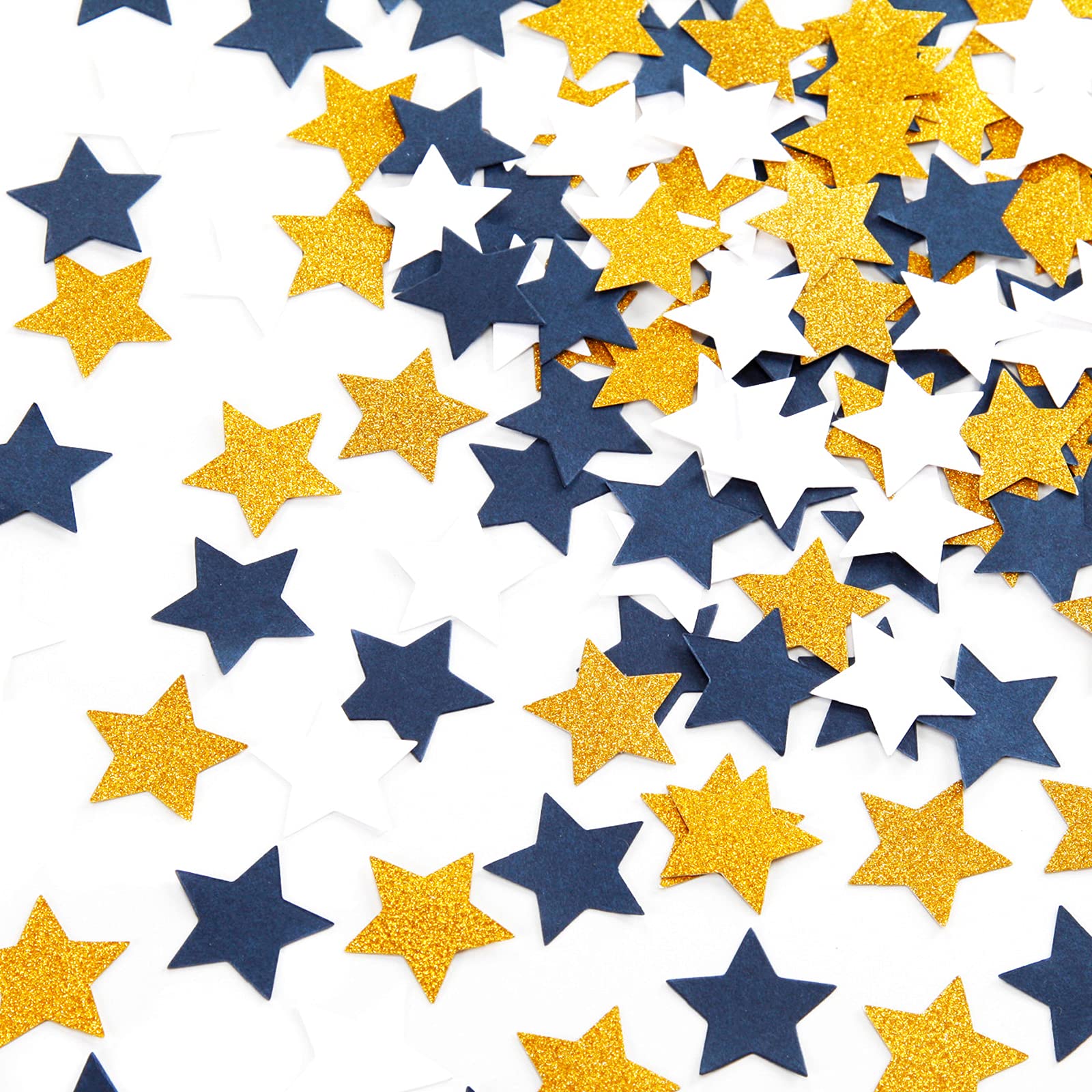 300pcs Navy Blue White Gold Confetti,Glitter Paper decor Twinkle Little ...