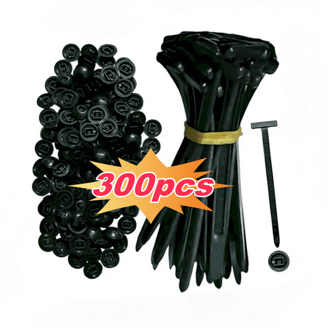 300pcs Nylon Universal Cable Tie Buckle,Push Mount Cable Zip Tie with Car Wire Routing Clips ...