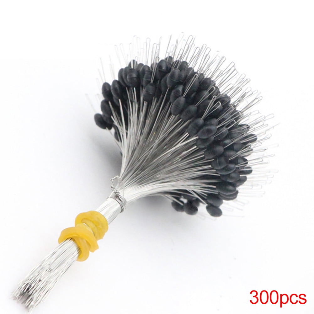 300pcs/Pack Silicon Fishing Line Space Bean Stoppers Cylinder Oval ...