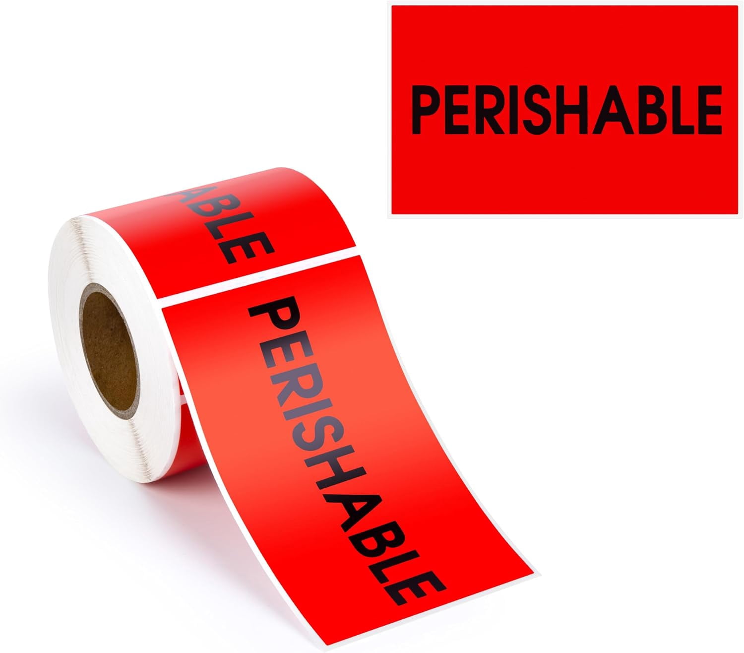 300pcs Perishable Labels for Shipping Receiving, 3" x 5" Bright Red ...